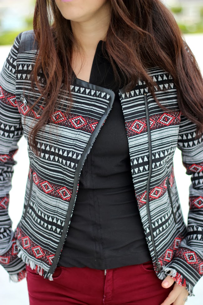Is all about details: Tribal Jacket with Leather | Anyelina Guzman