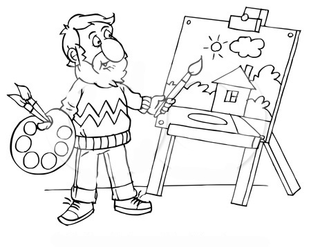 universul copiilor: Imagini de colorat pictor