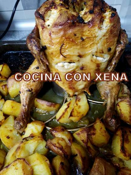 COCINA CON XENA: Pollo sentado o violado, al horno, con fotos del paso ...