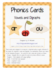 Third/Fourth Grade Tidbits: Phonics Cards - Vowels and Digraphs