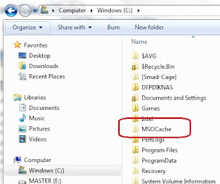 Mengenal folder MSOCache dan Manfaat Nya - Awan Biru 2007