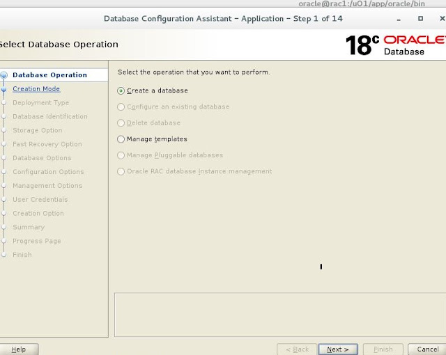 Oracle DBA Quick Notes: Oracle Database 18c - Database Creation using DBCA