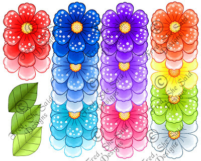 Fred, She Said Designs .... The Store: Happy Flowers DIGI & Rainbow SETS