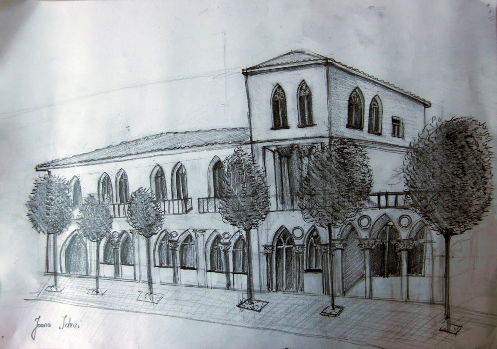 Epoka Drawing Class: Drawing of ex-yugoslavian embassy, works