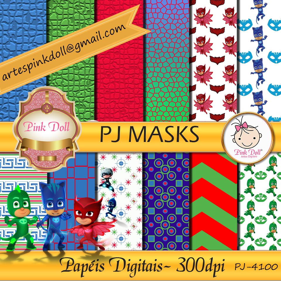 Kit Digital Free Aniversário "PJ Masks" - Convites Digitais Simples