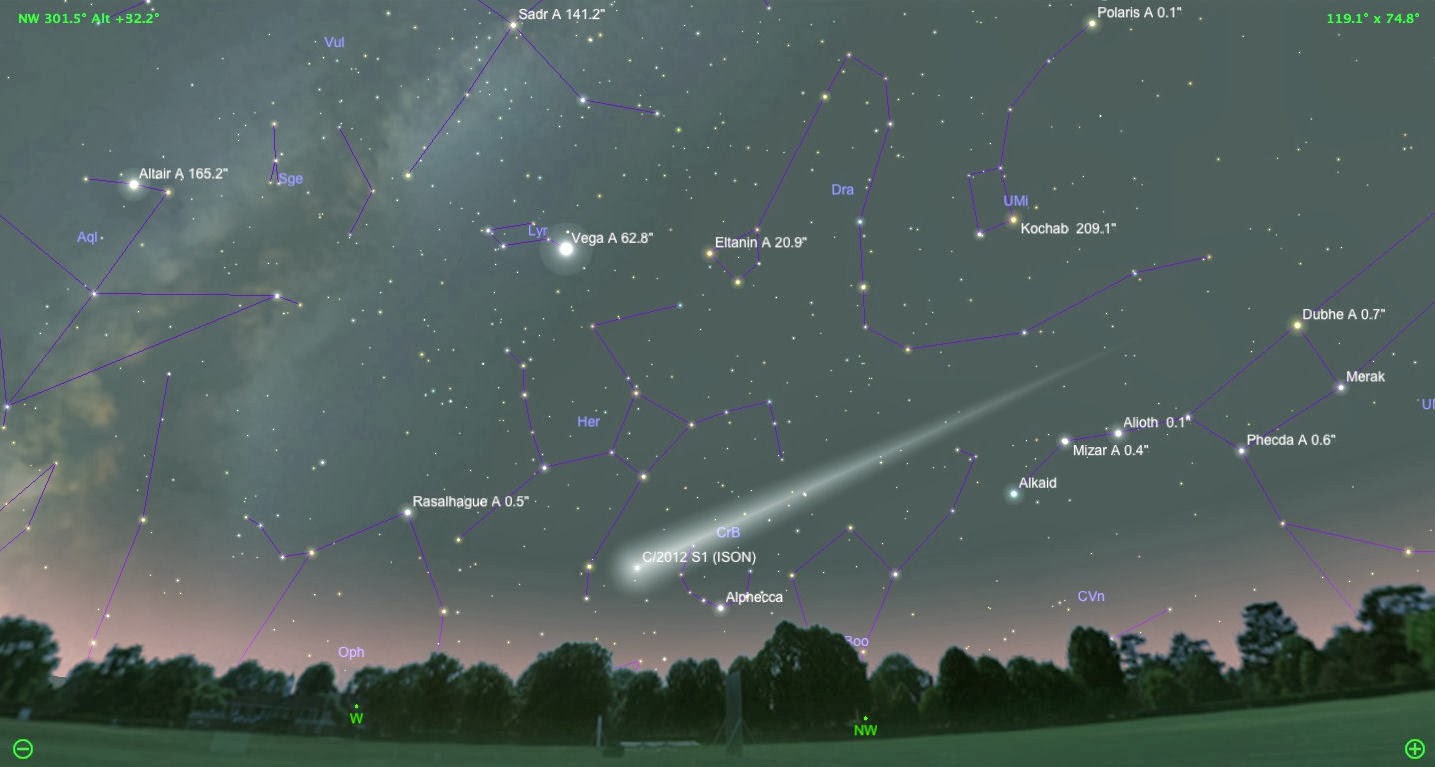 Antiques And Teacups: Happy Thanksgiving Day and a Chart For Viewing Comet Ison..UPDATE...Bye ...