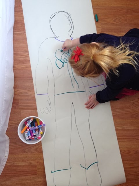 the beautiful ordinary: Kid Art- body tracing