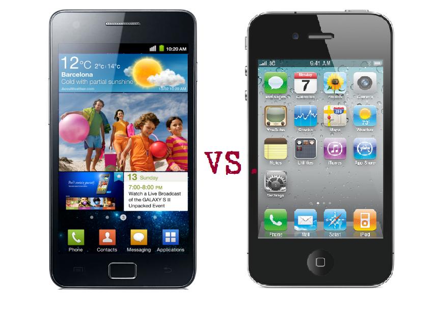 Samsung Galaxy S2 ja iPhone 4 puhelin vertailu | Älypuhelimet.com