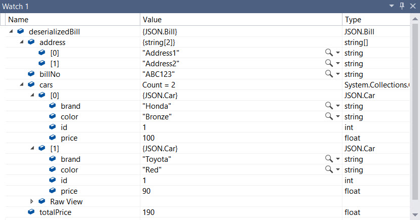 Serialize And Deserialize Json Data With C