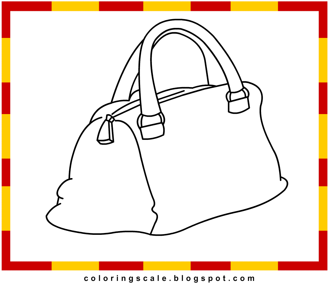 Coloring Pages Printable for kids: Handbag Coloring pages for kids