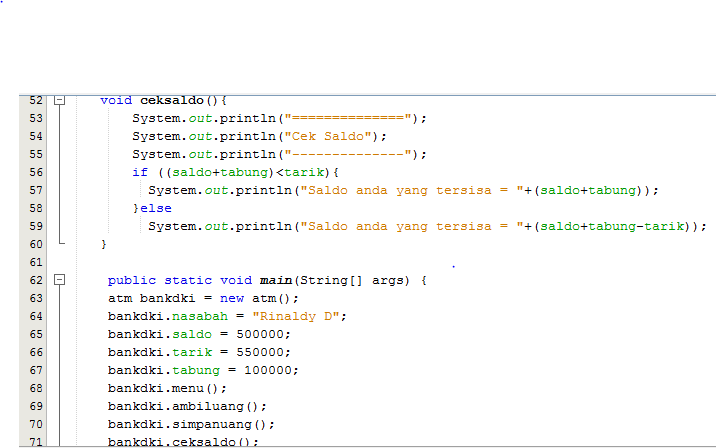 Playground Of Words: Program sederhana ATM(Anjungan Tunai Mandiri) Java ...