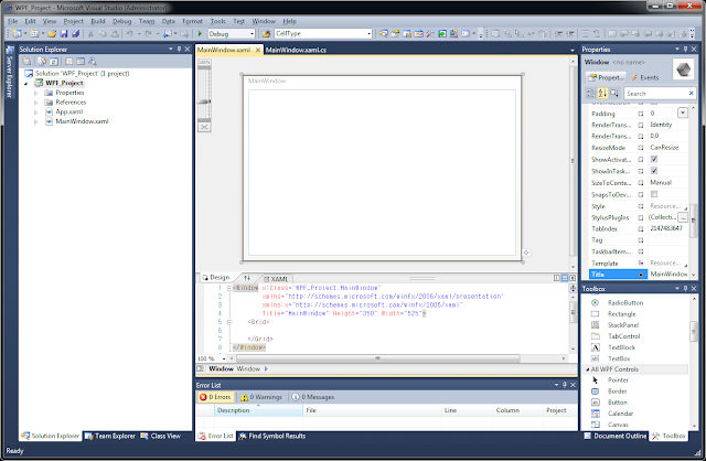Dokon's Story: Creating WPF Project on Microsoft Visual Studio