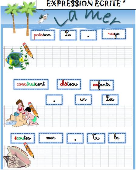 vocabulaire de la mer et la plage et exercices de compréhension - موارد ...