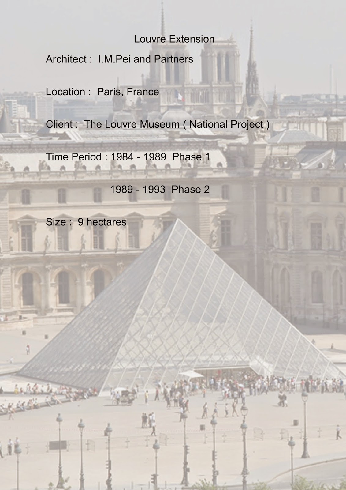 Case Studies on Museums: LOUVRE EXTENSION - I. M. Pei - 342,358