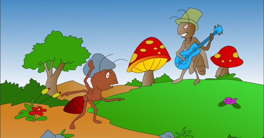 Grasshopper and The Ant - Short Story for Kids ~ Cute Inspirational ...
