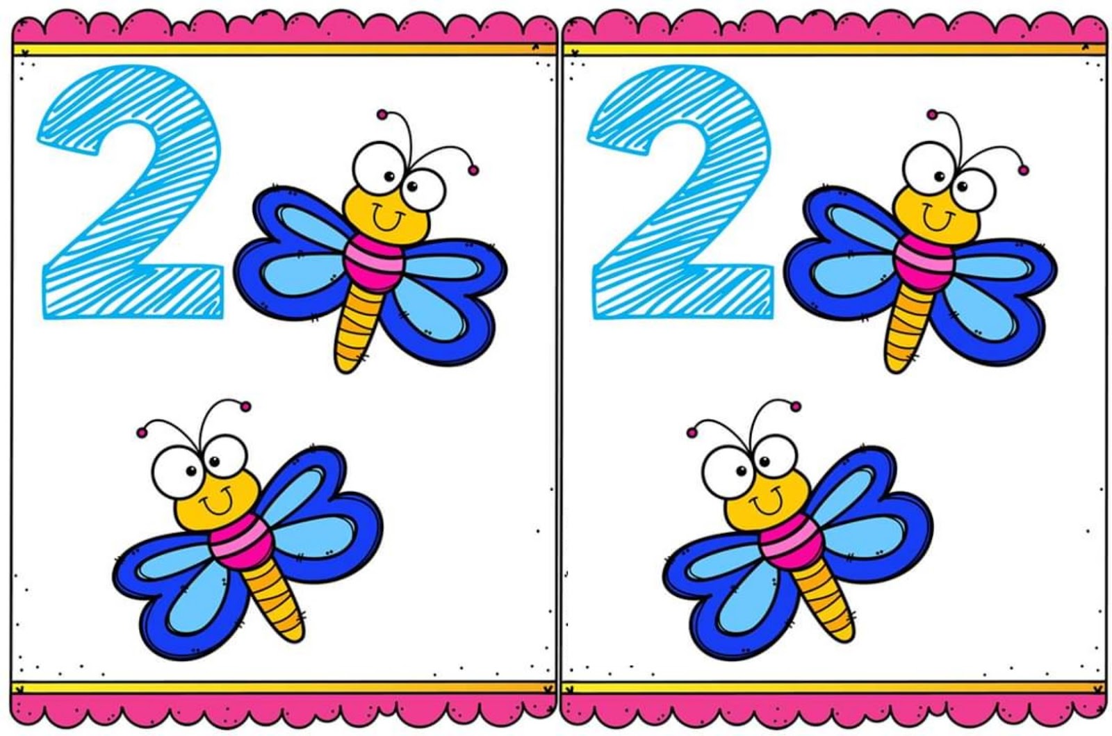 Números Cards coloridos e ilustrados para trabalhar a relação número e ...