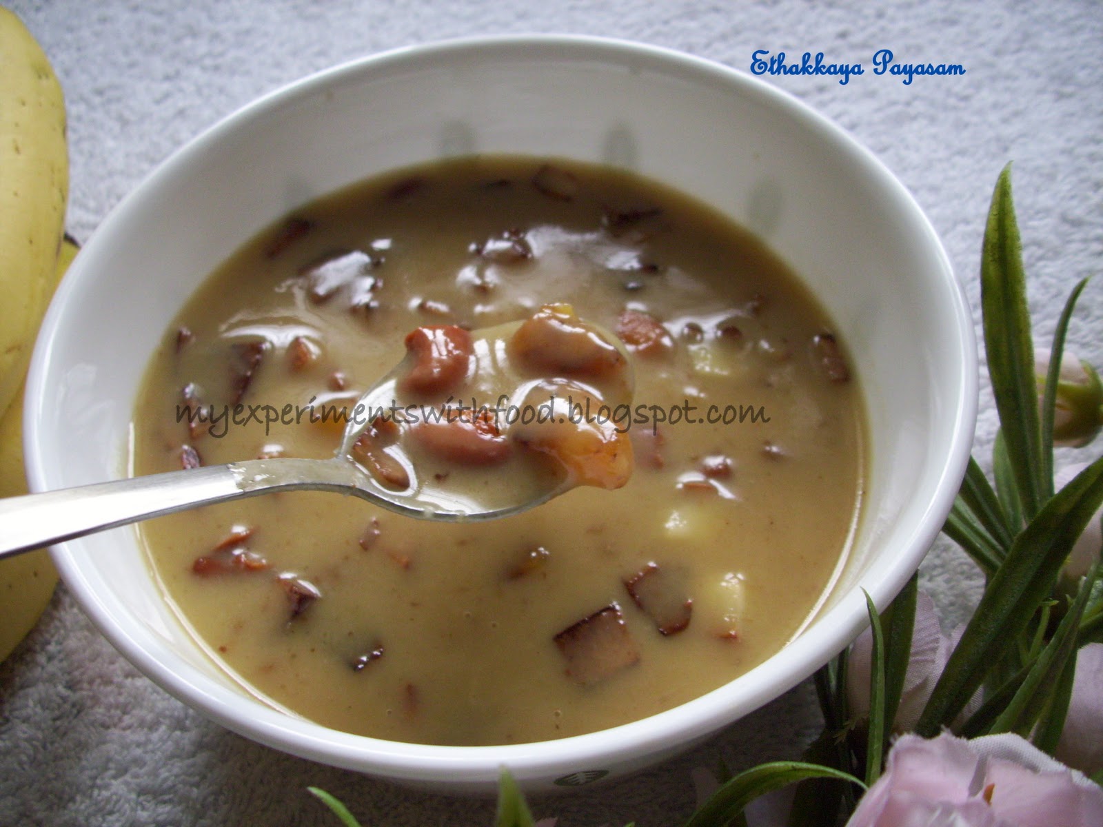 My Experiments With Food: Ethakkaya (Banana) Payasam