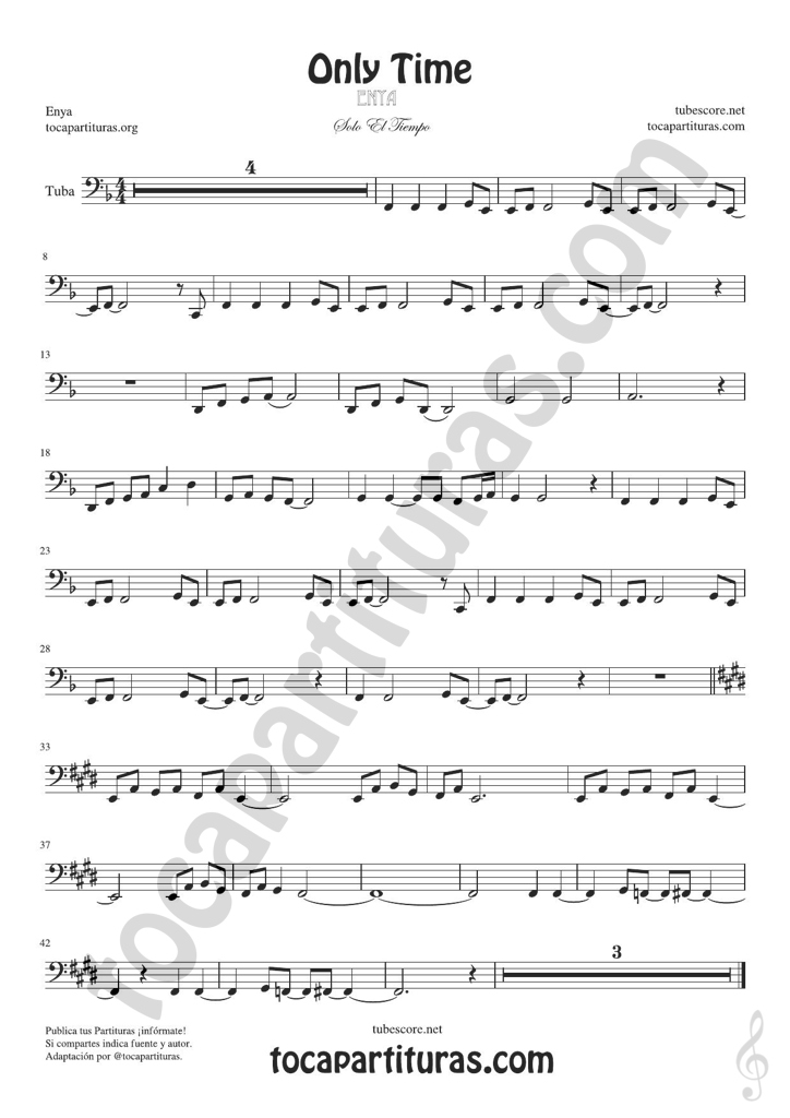 tubescore: Only Time by Enya Sheet Music for Flute, Violin, Alto Sax ...