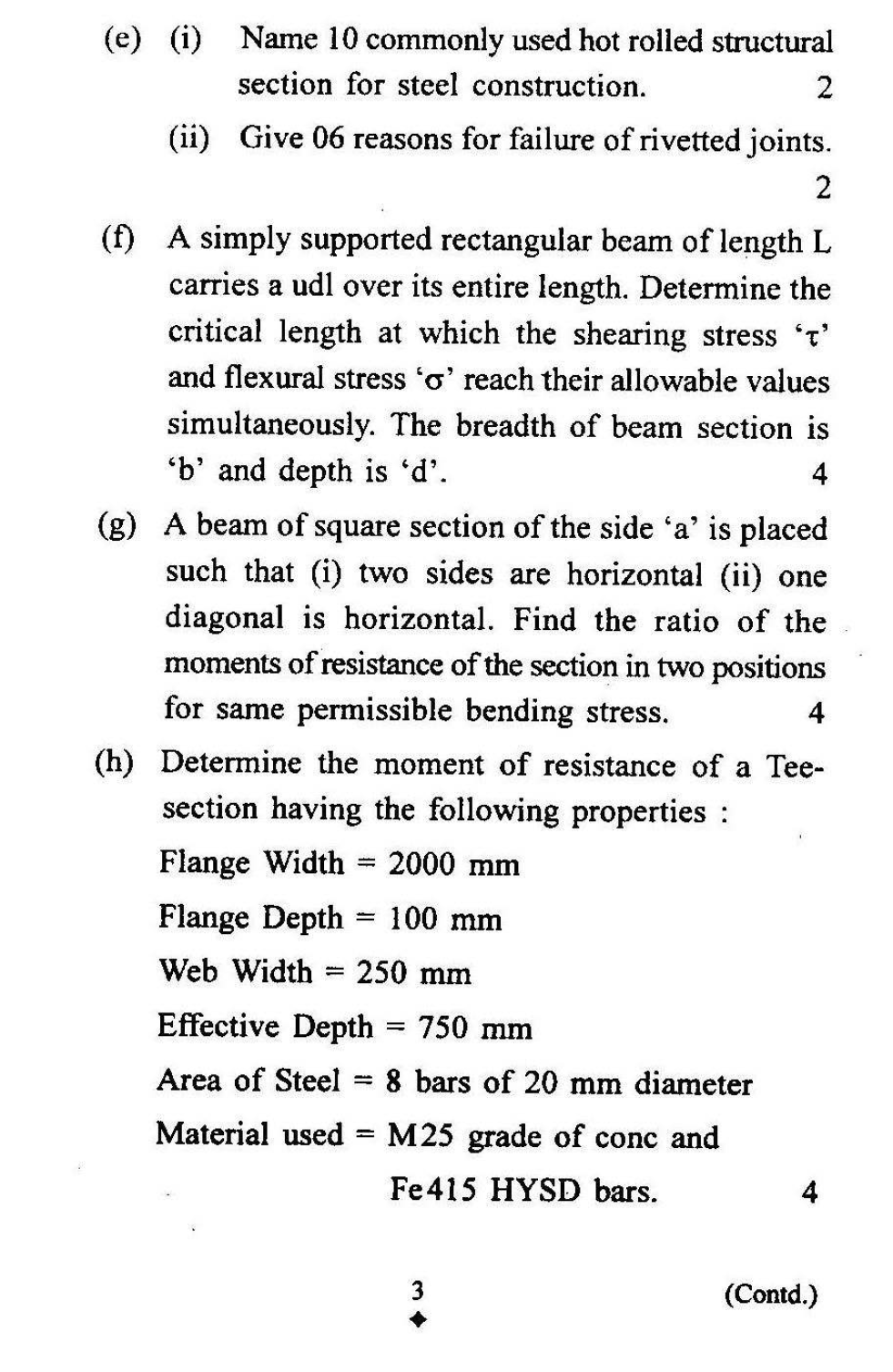 Civil Engineering Paper I Engineering Services 2013 Question Paper ...