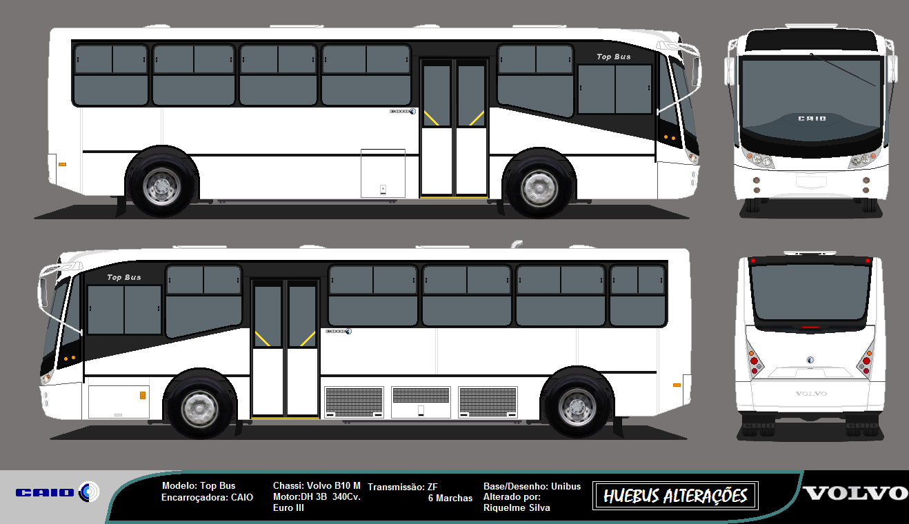 Bus Brasil Desenhos de ônibus: CAIO Induscar Top Bus - Volvo B10M