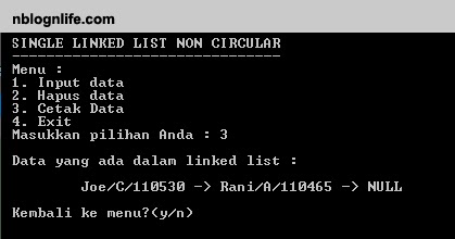 Contoh program double linked list non circular - premierasl