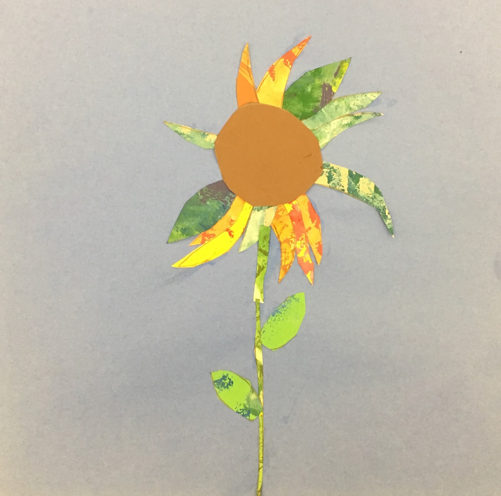 Ms. Nasser's Art Studio: Painted Paper Sunflower Collage
