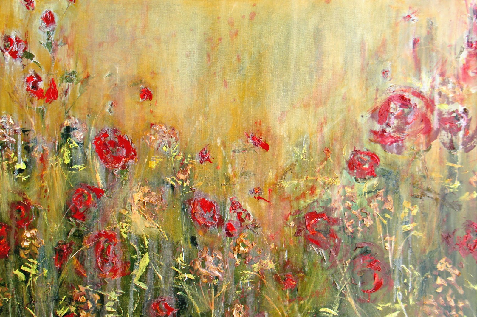 Daily Painters Abstract Gallery: SOLD Fall Harvest Floral original ...