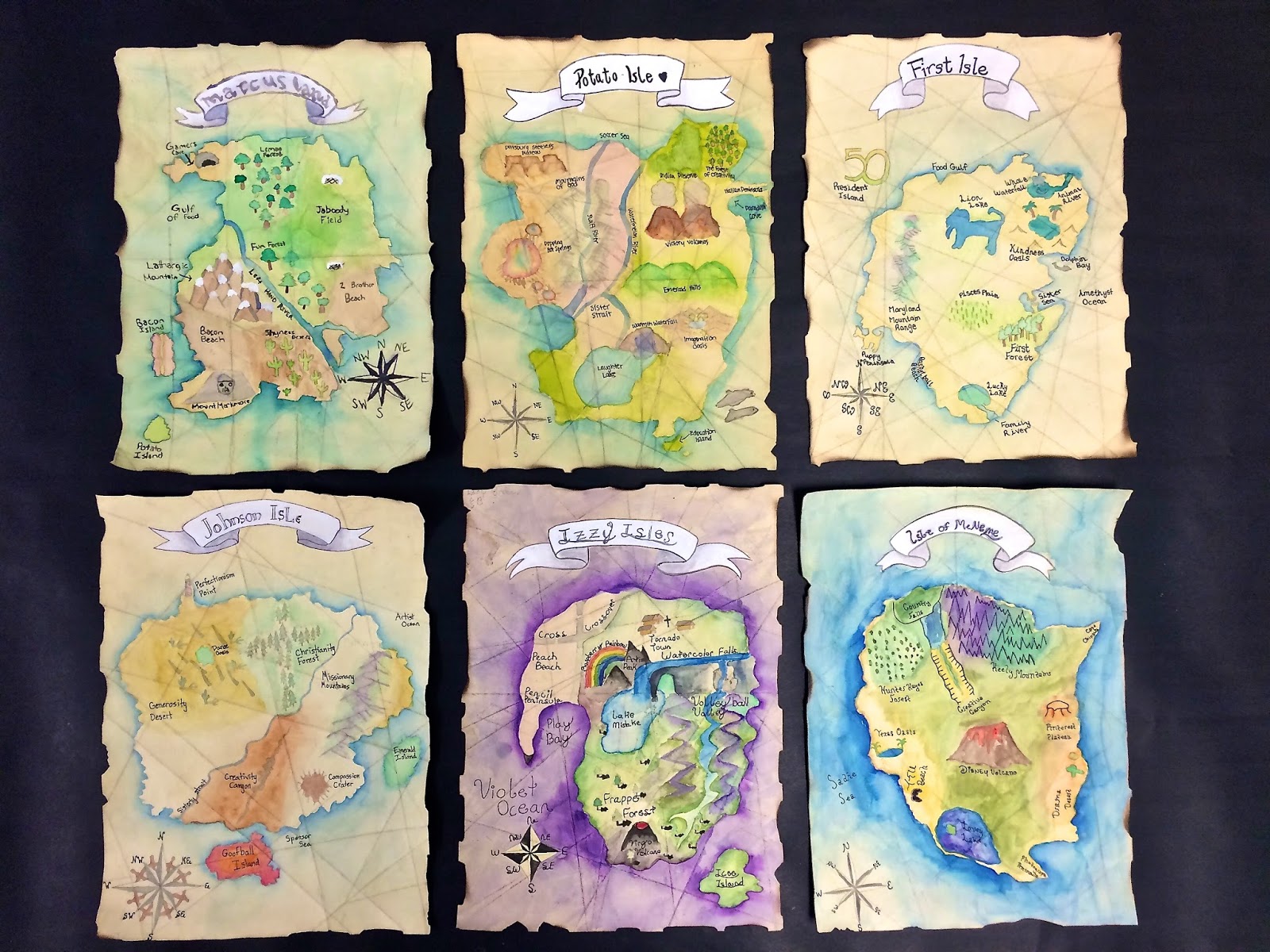 Sixth Grade Art with Mrs. Baxter: Identity Maps: Watercolor