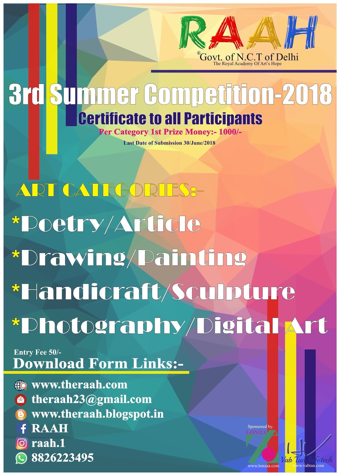 RAAH ACADEMY : RAAH COMPETITION FORM-2018