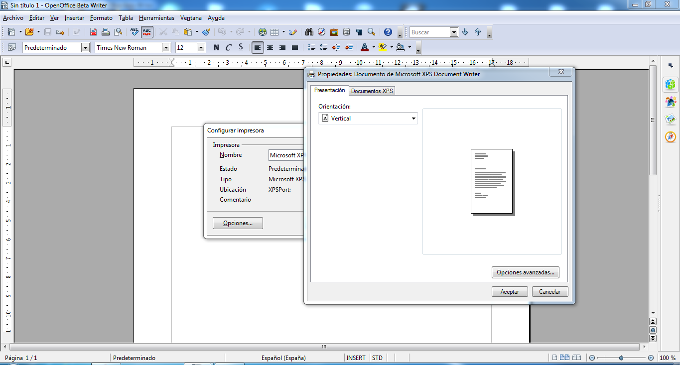 Hoja horizontal entre hojas verticales OpenOffice ~ Linux. informático ...
