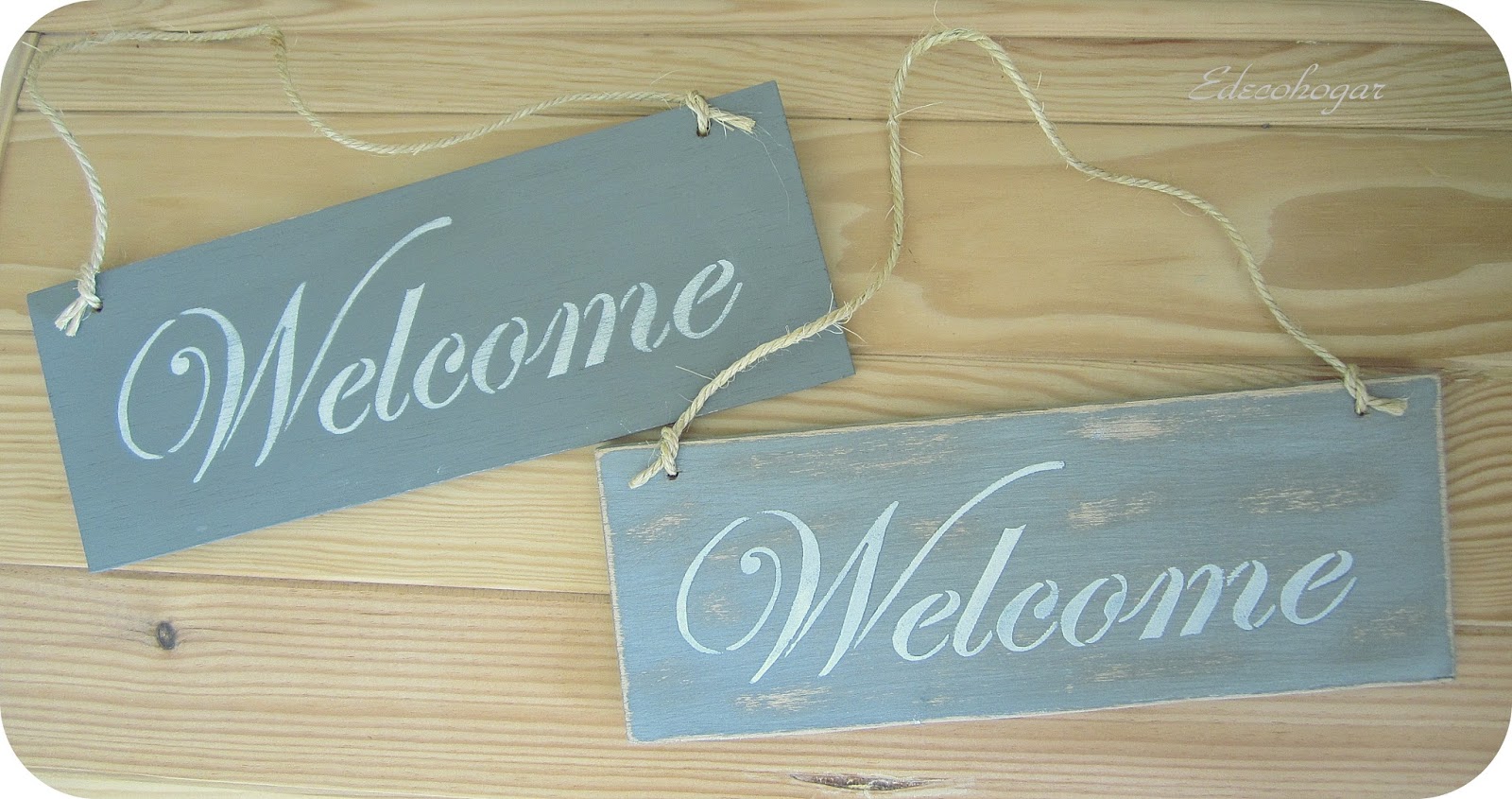 Edecohogar: Letrero madera WELCOME