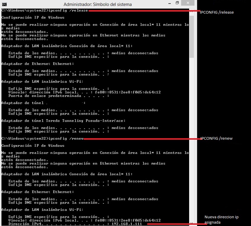 USO DE IPCONFIG