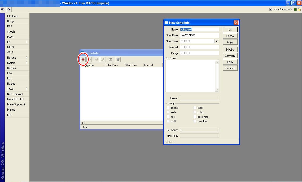 Mikrotik scheduler
