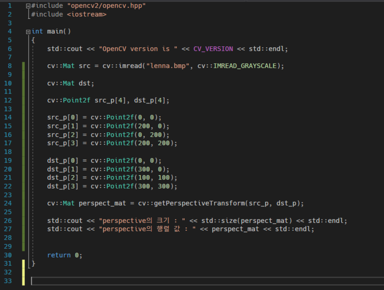 C Opencv Getperspectivetransform별빛 연구소starlight Lab