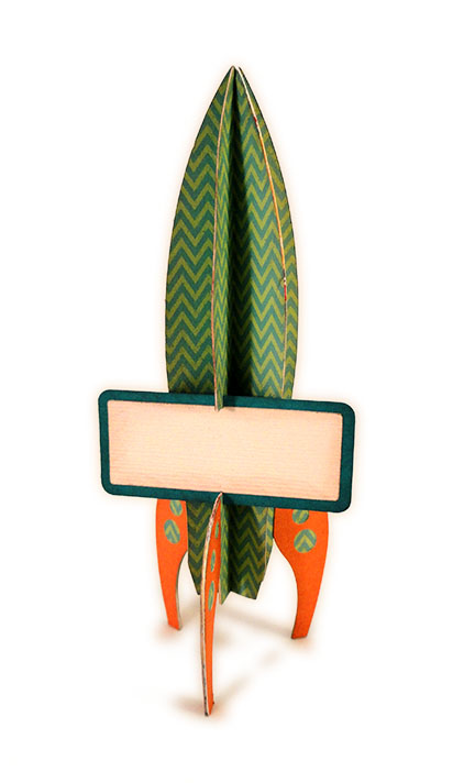 Needles 'n' Knowledge: Rocket Slice Form Placecard