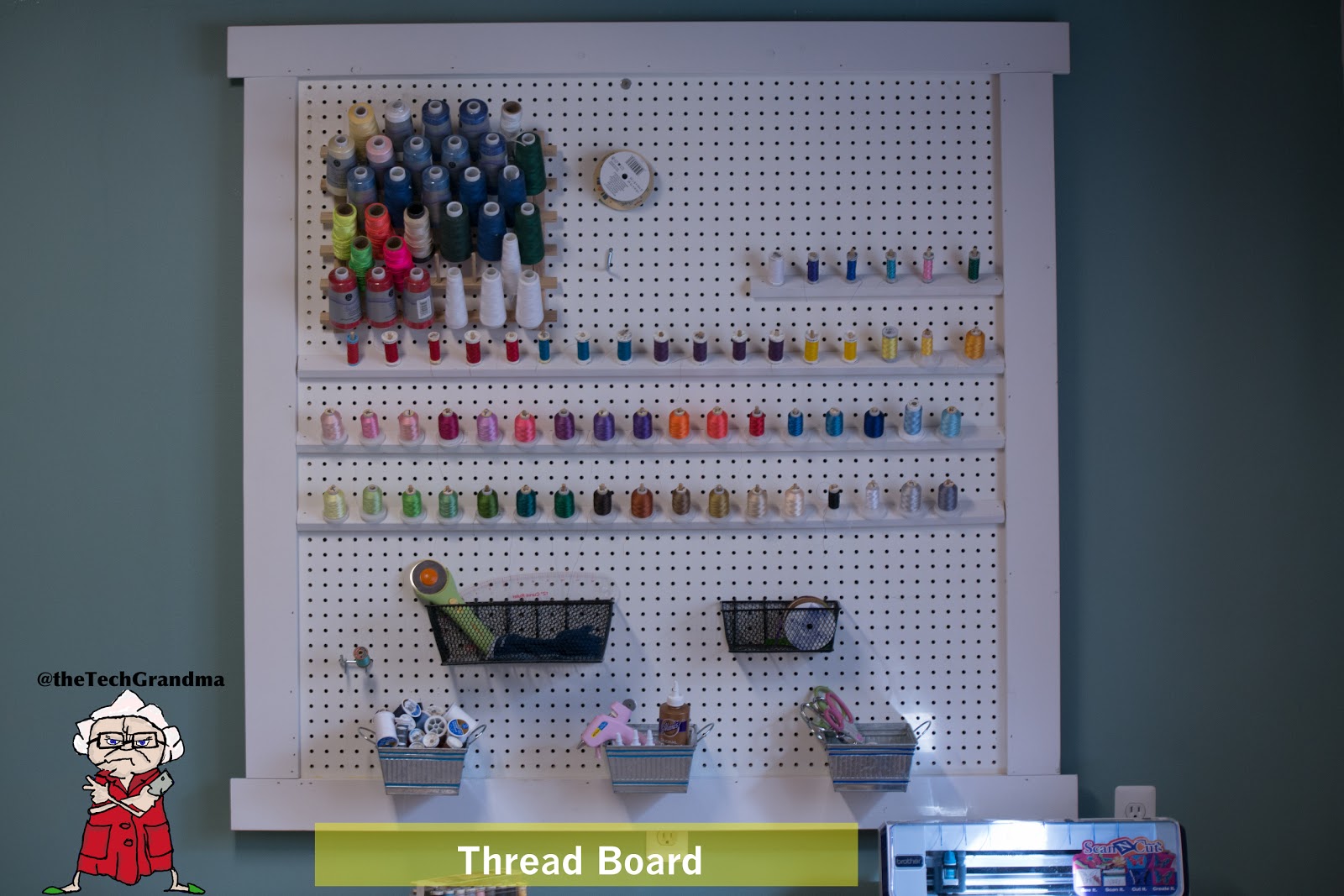 The Tech Grandma: thread board for my sewing space