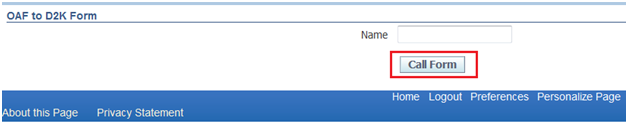 OAF by SSPatil: Calling D2K Form From OAF page