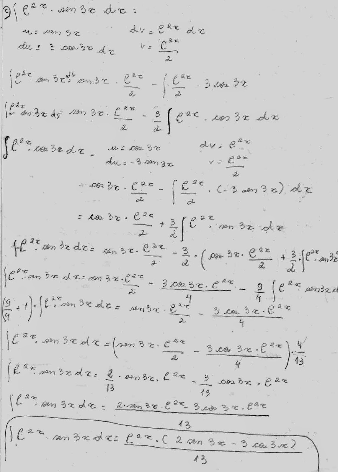 Integrais simples, definidas e duplas - Lista de exercícios resolvidos ...