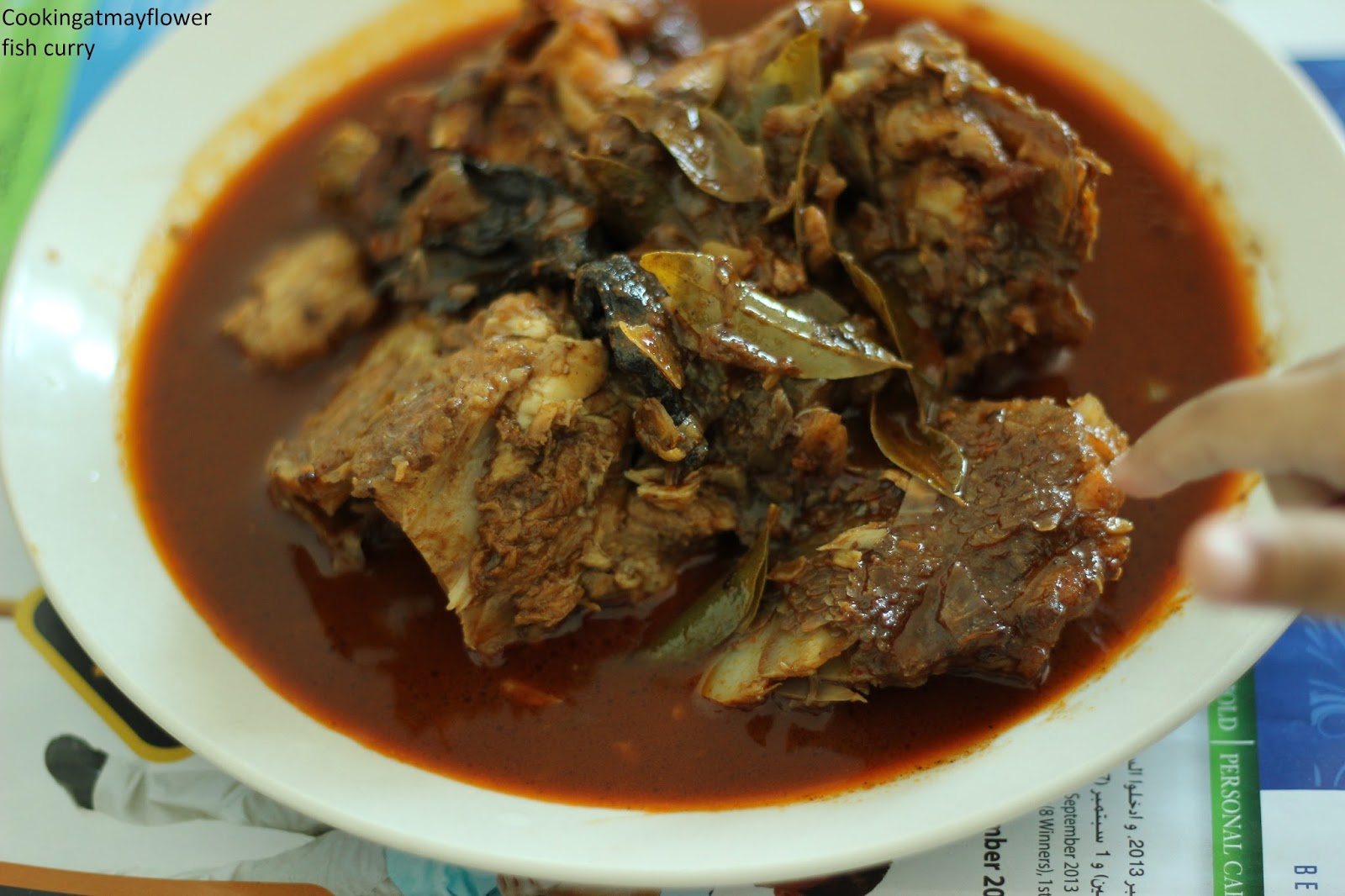 Cooking at Mayflower: Meen thala curry / Fish head in spicy gravy