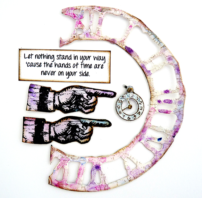 Bumblebees and Butterflies: Small mixed media canvas - The Hands of Time