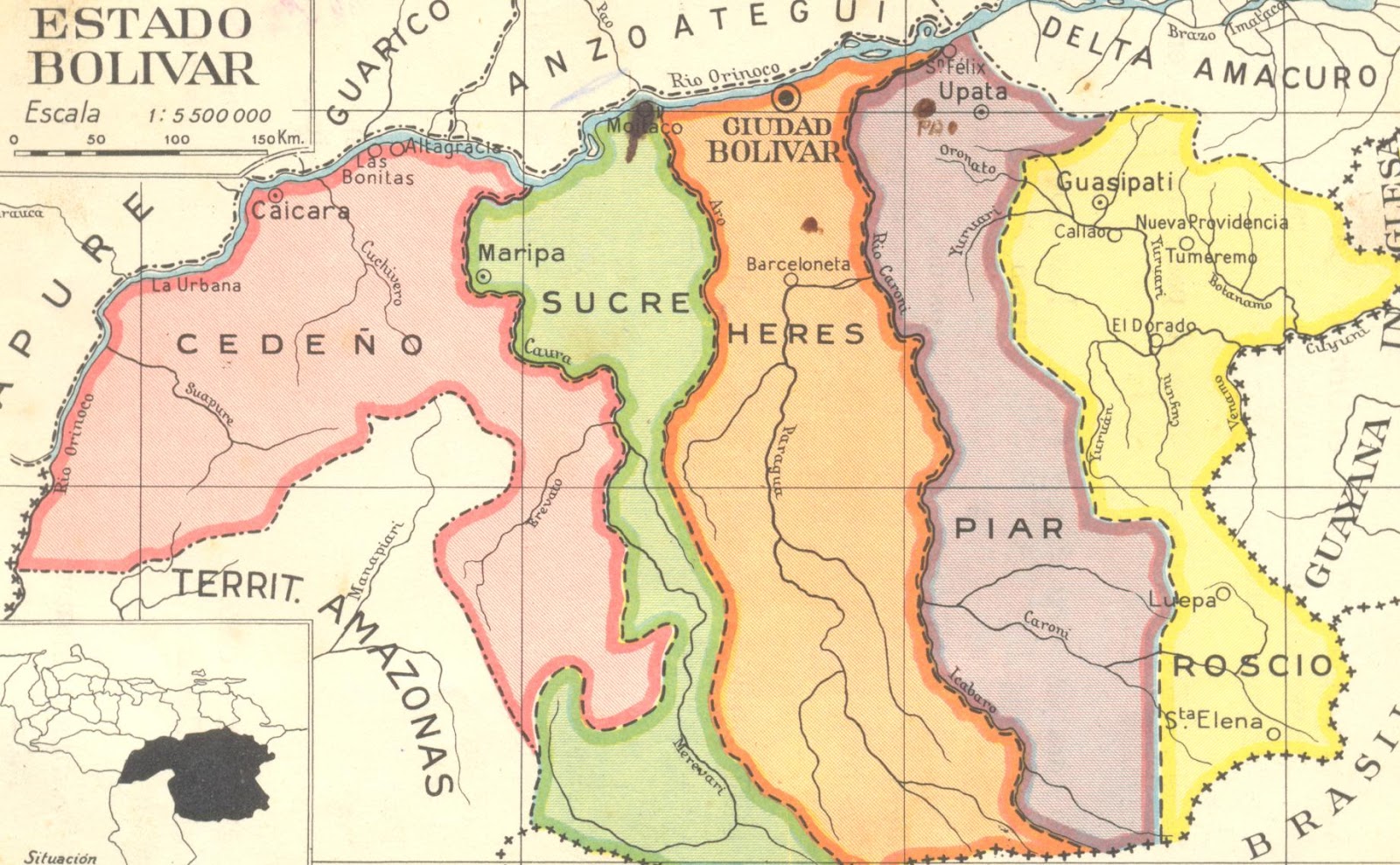 Cronología del Estado Bolívar /Américo Fernández: División político ...