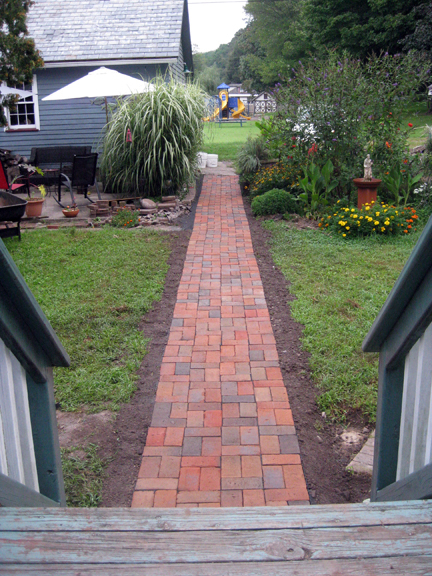 frenchtown fiber: Finished Brick Walkway