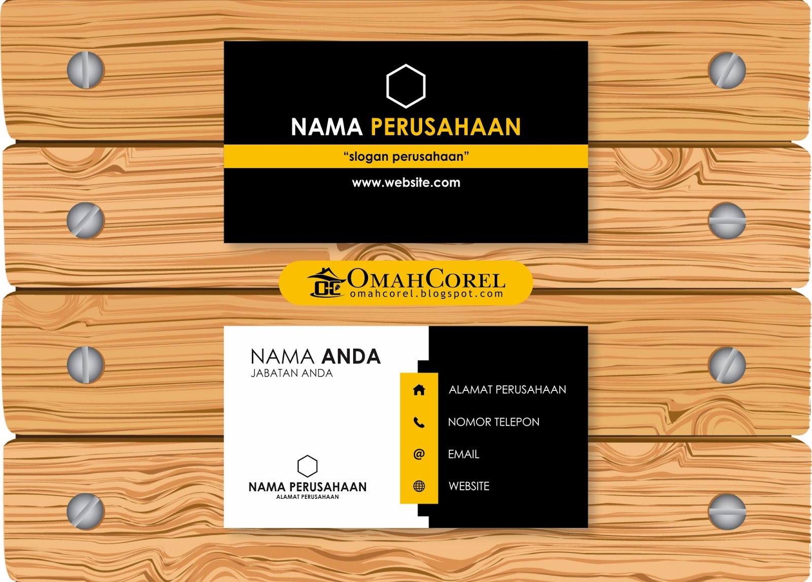 Download Template Kartu Nama File Vektor CDR & PDF | Omah Corel