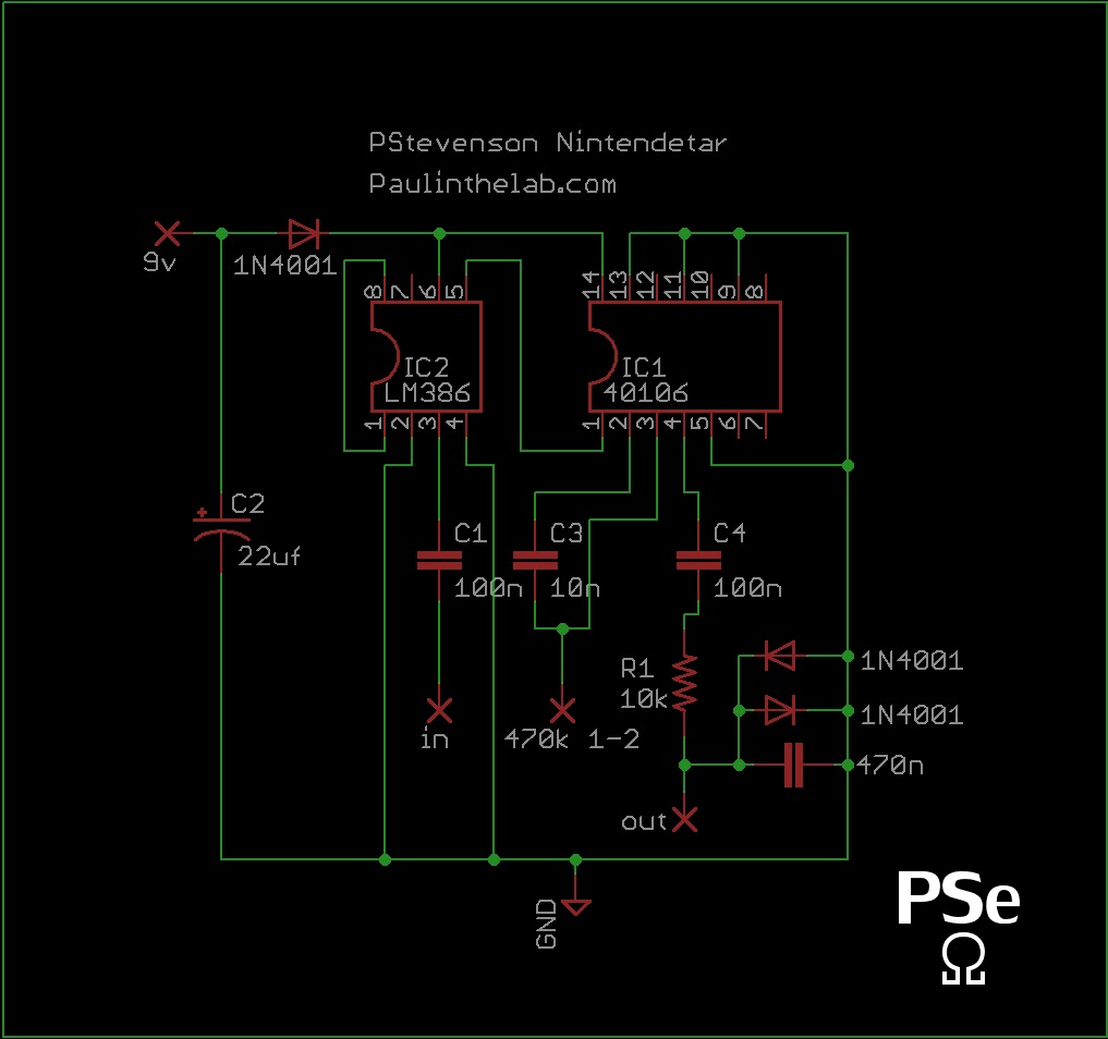 Paul In The Lab: Nintendetar Guitar Fuzz Stripboard Veroboard Layout