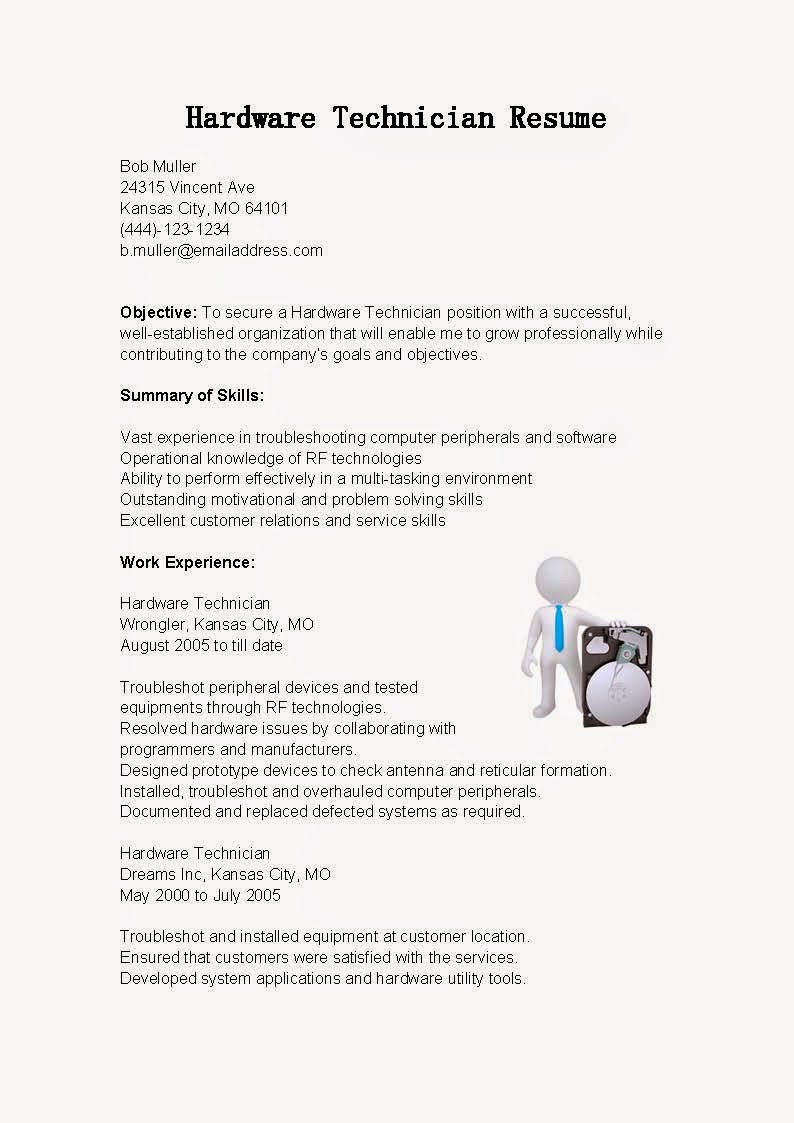 Resume Samples: Hardware Technician Resume Sample