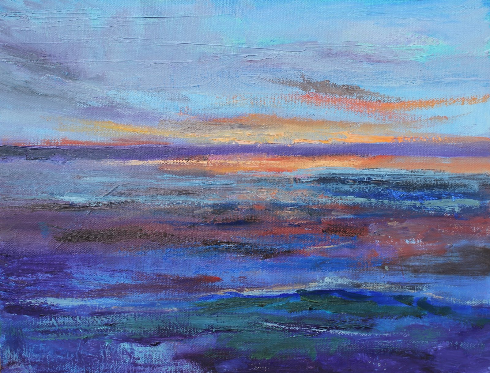 Daily Painters Abstract Gallery: Somewhere in Oregon, Abstract Seascape ...