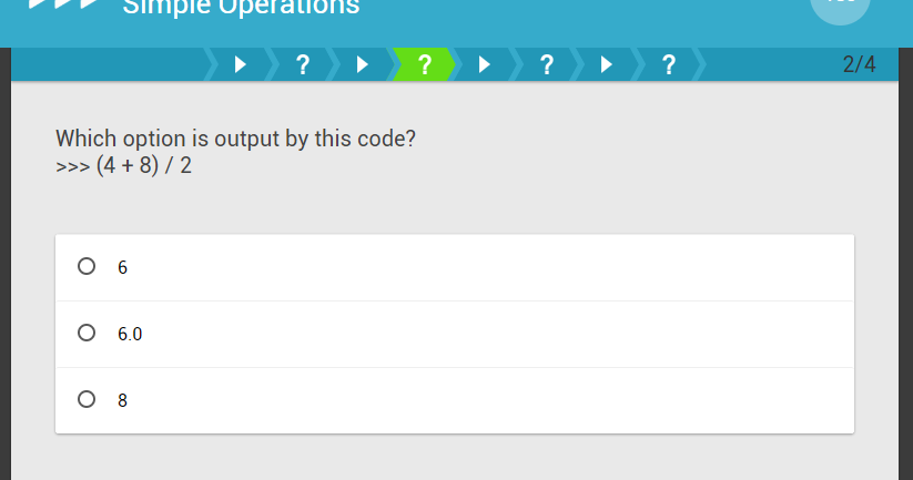 Sololearn Python 闯关解答 （simple Operations） 