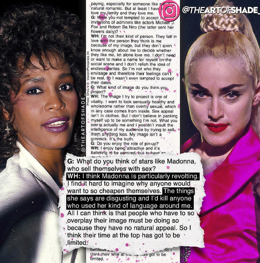 Madonna called Whitney Houston 'horribly mediocre' after Whitney said ...