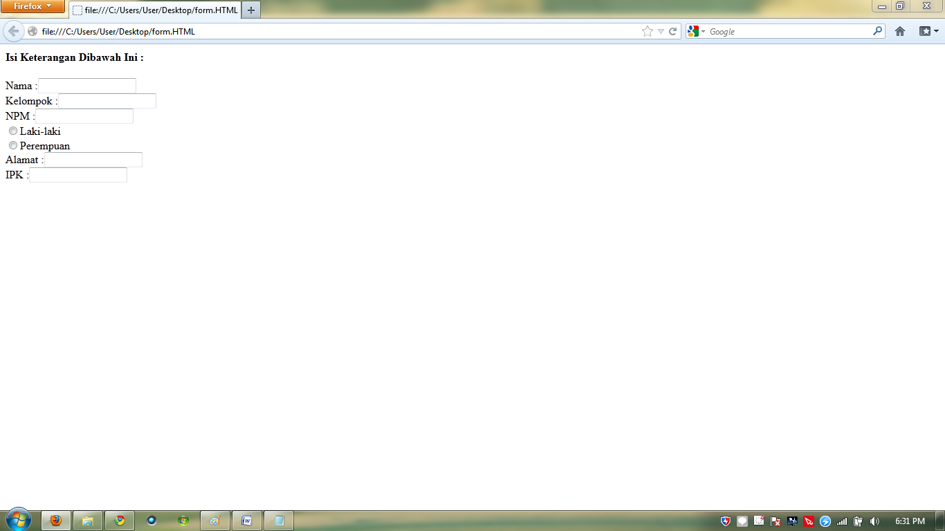 BLOG PKTI: Contoh Script HTML beserta gambar
