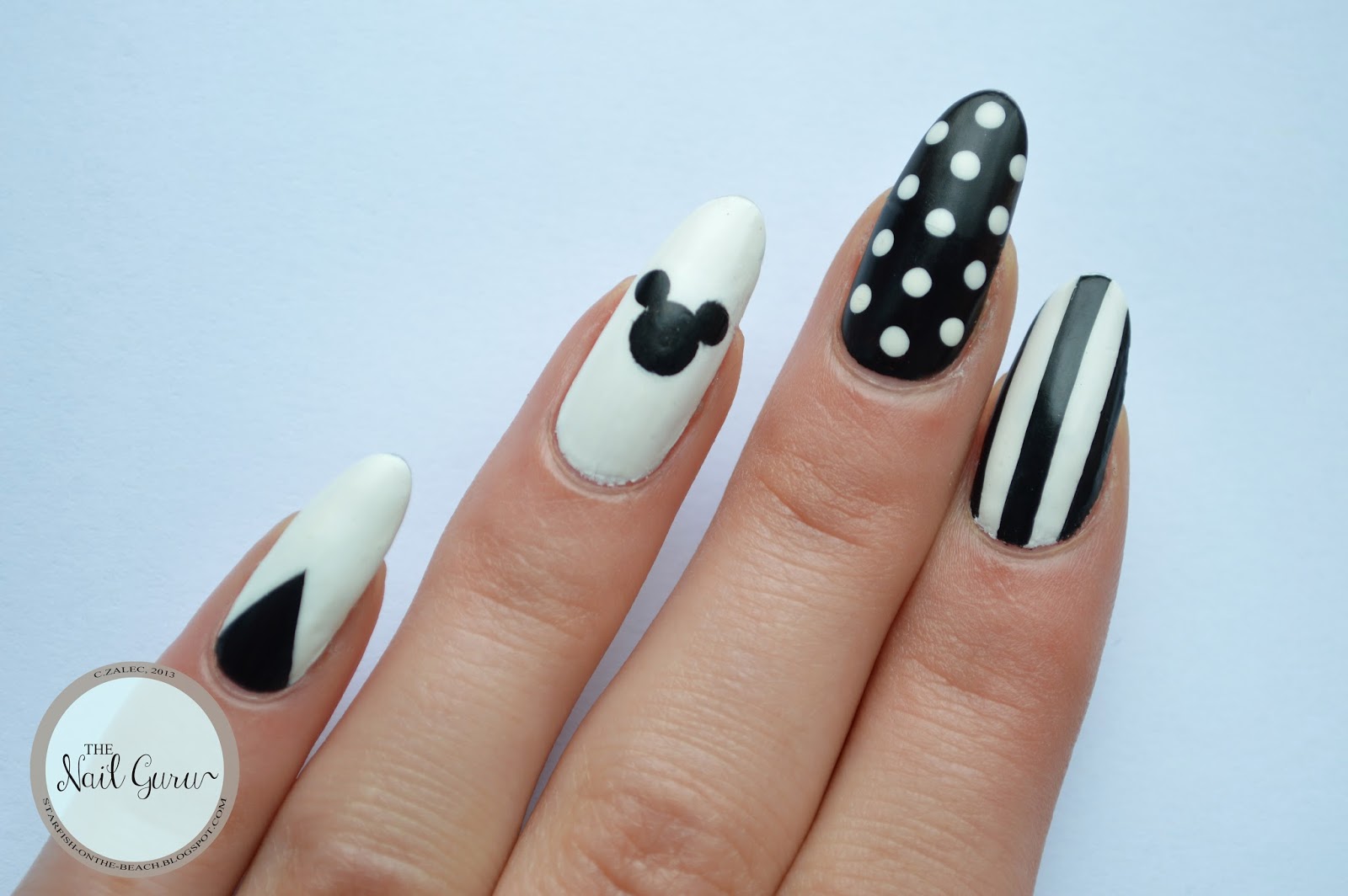 Simple Mickey Mouse Nail Art